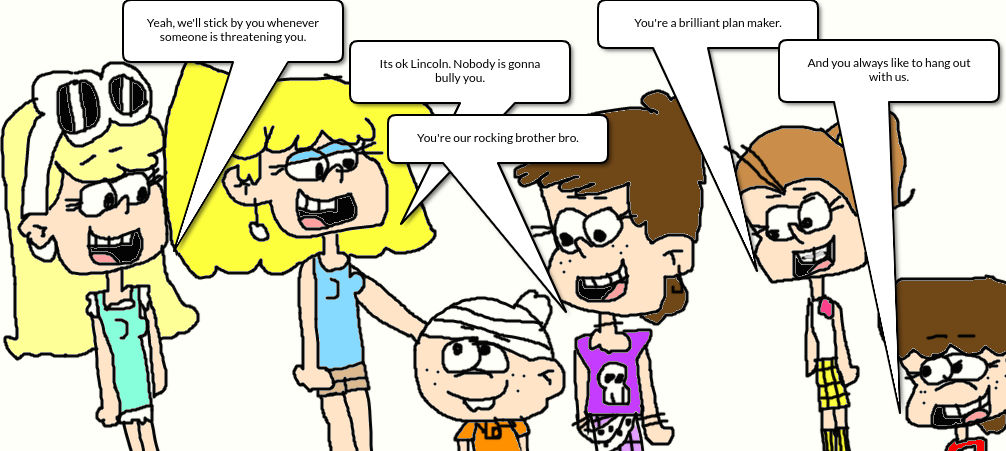 Lori,Leni,Luna,Luan and Lynn comfort Lincoln by Simpsonsfanatic33 on DeviantArt