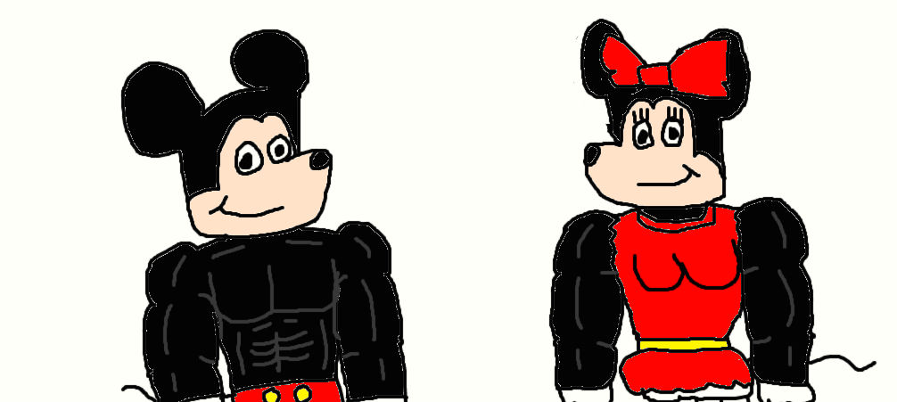 Bodybuilders Mickey and Minnie Regular Clothes by Simpsonsfanatic33 on ...