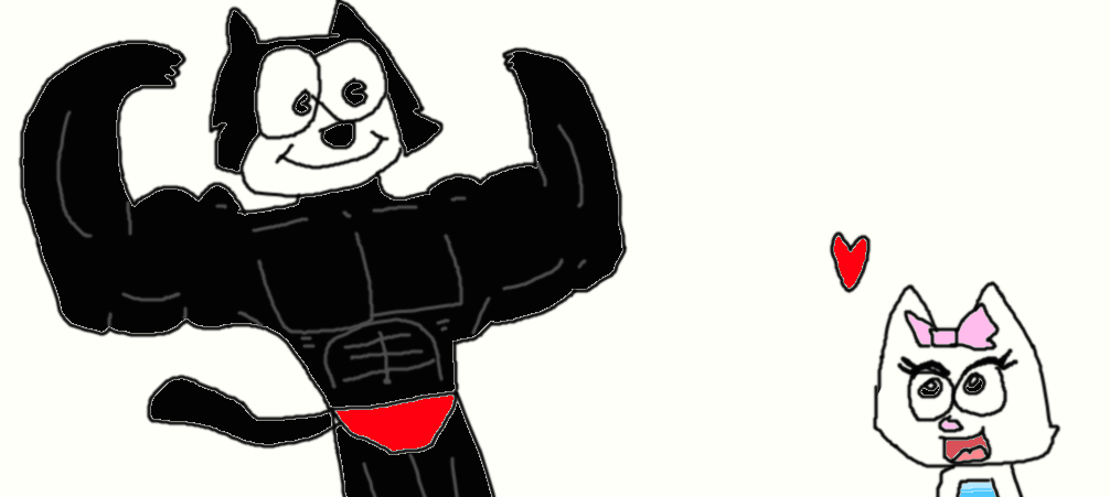 Muscular Felix the Cat by Simpsonsfanatic33 on DeviantArt