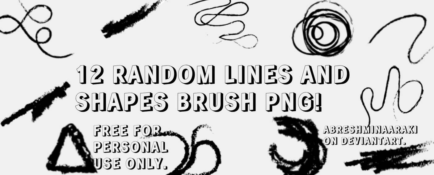 Brush Pack #2 : 12 Random Lines and Shapes by abreshminaaraki on DeviantArt