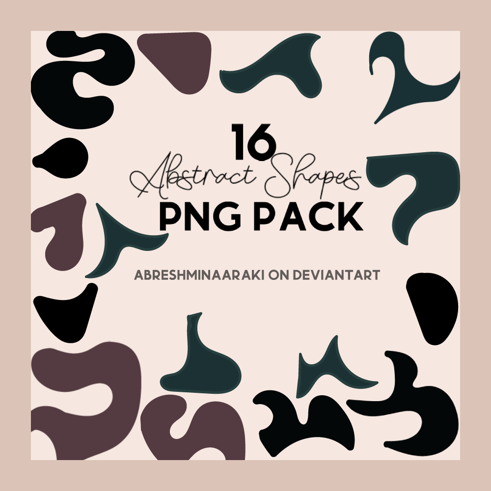 PNG Pack #1 : 16 Abstract Shapes by abreshminaaraki on DeviantArt