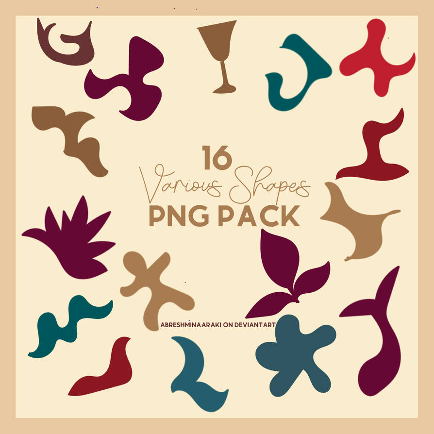 PNG PACK #4 : 16 Various Shapes by abreshminaaraki on DeviantArt