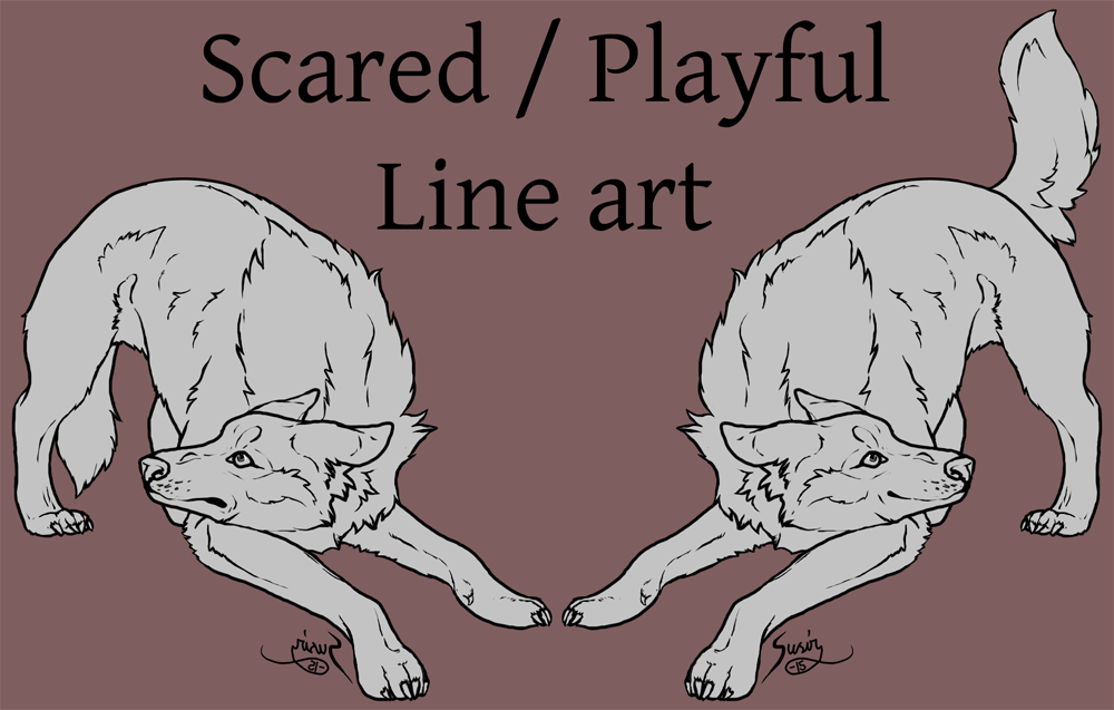 Cowering Dog Drawing