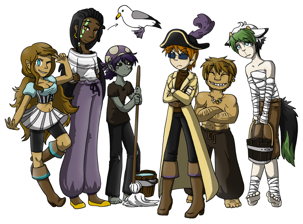 Pirates rendered by Caffinated-Pinecone on DeviantArt