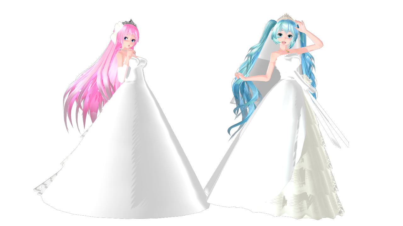 [MMD] Miku and Luka Wedding Dress by SilverDreamyRose on DeviantArt