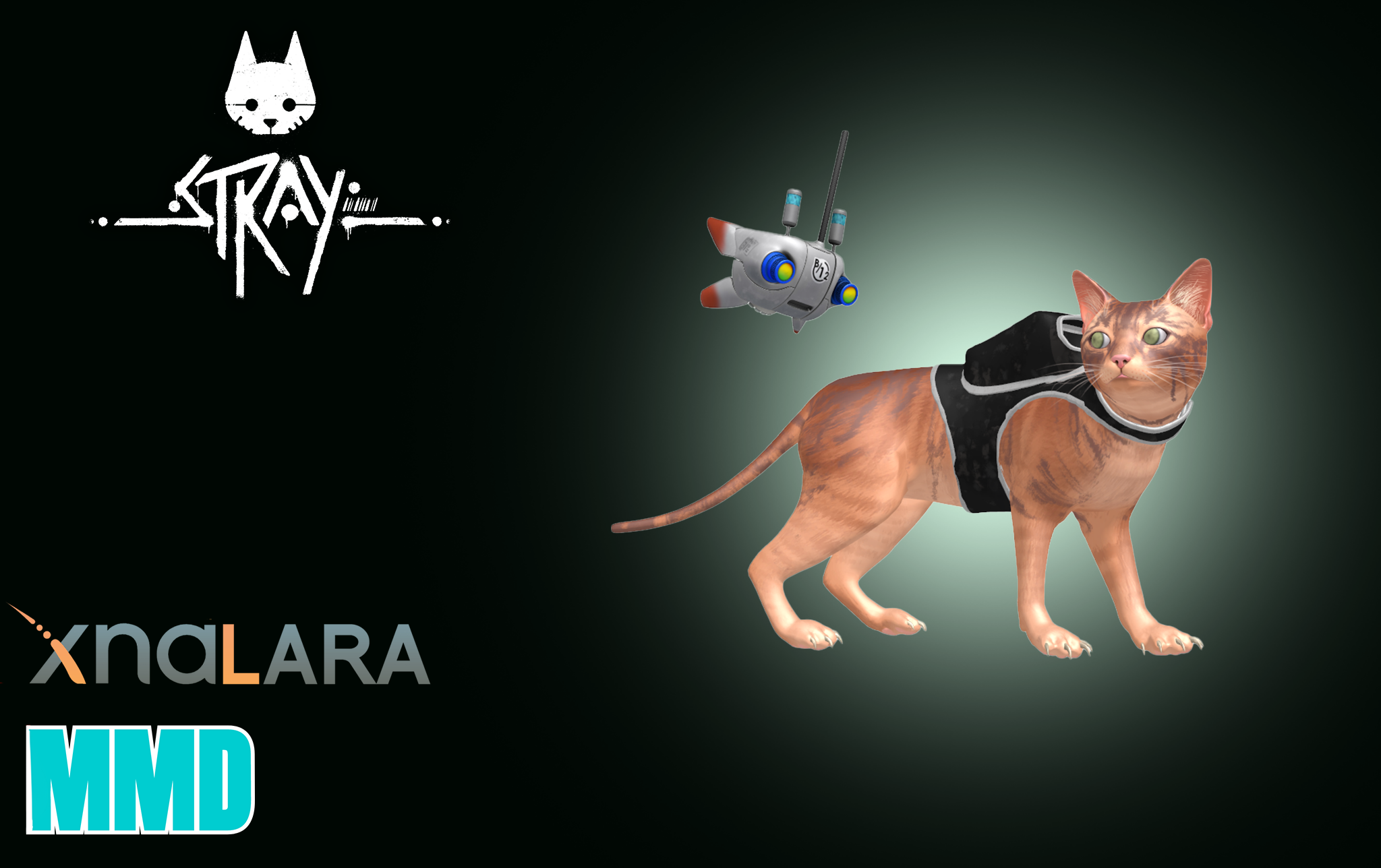 Stray - Cat and B-12 (MMD/XPS) by Riolette696 on DeviantArt