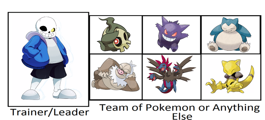 Sans Pokemon team by Goldduststarwarrior5 on DeviantArt
