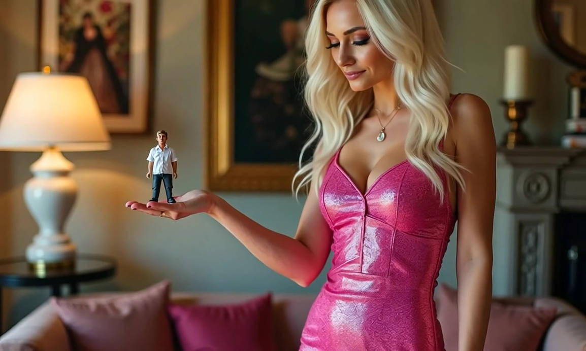 Giantess In Pink Holding To Shrunk Man Video By Gtiny On Deviantart