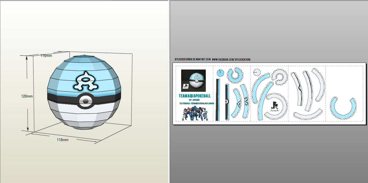 Papercraft Free Poke Ball Team Aqua by JoylockDesigner on DeviantArt