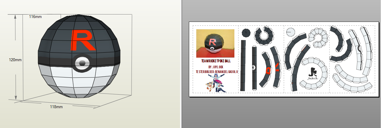 Pokemon Papercraft Pokeball Papercraft