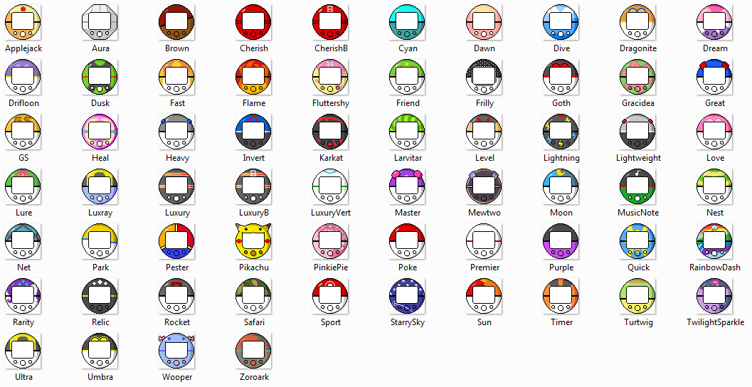 Old Pokewalker Ball Bases (ZIP In Download) by ShrimpBisque on DeviantArt