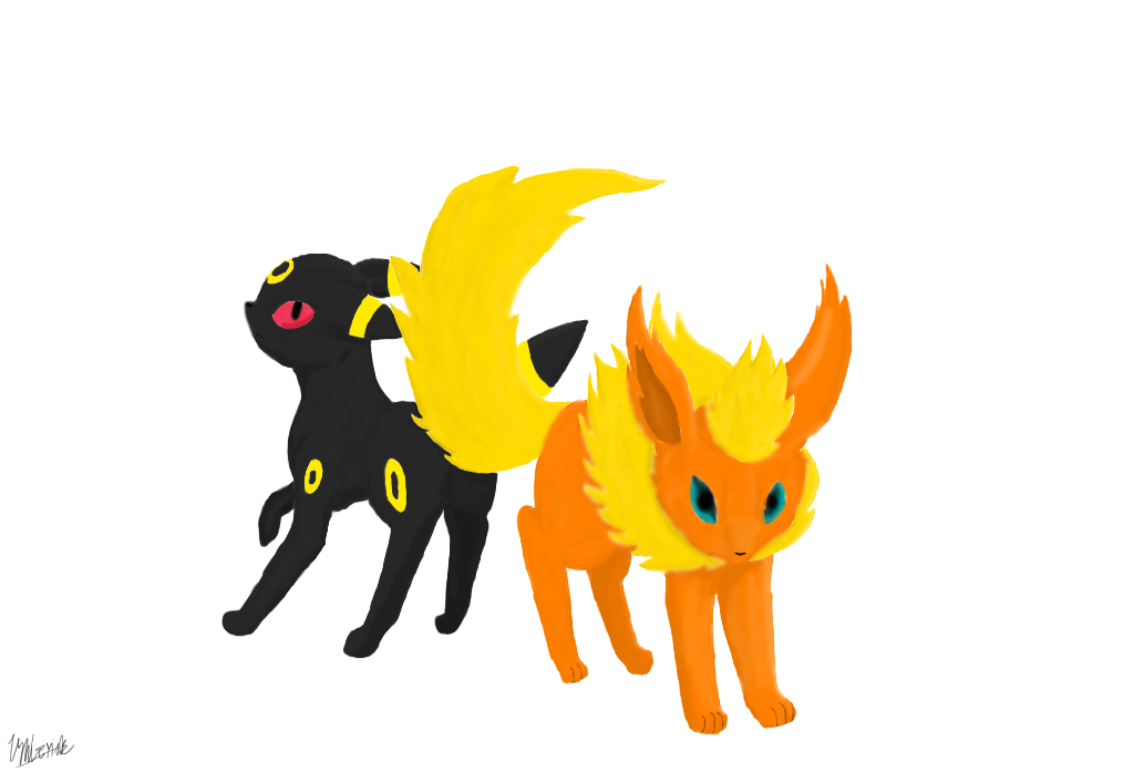 Umbreon and Flareon by Flareice on DeviantArt