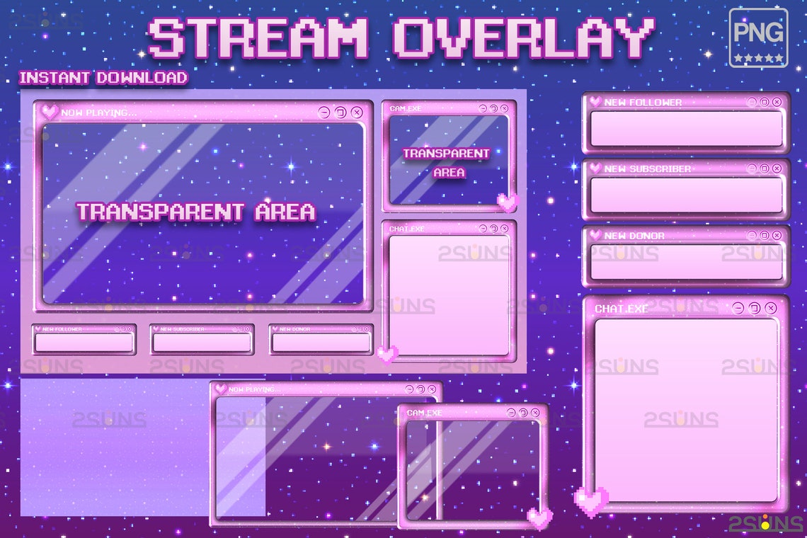 Kawaii twitch overlay package by 2SUNS1 on DeviantArt