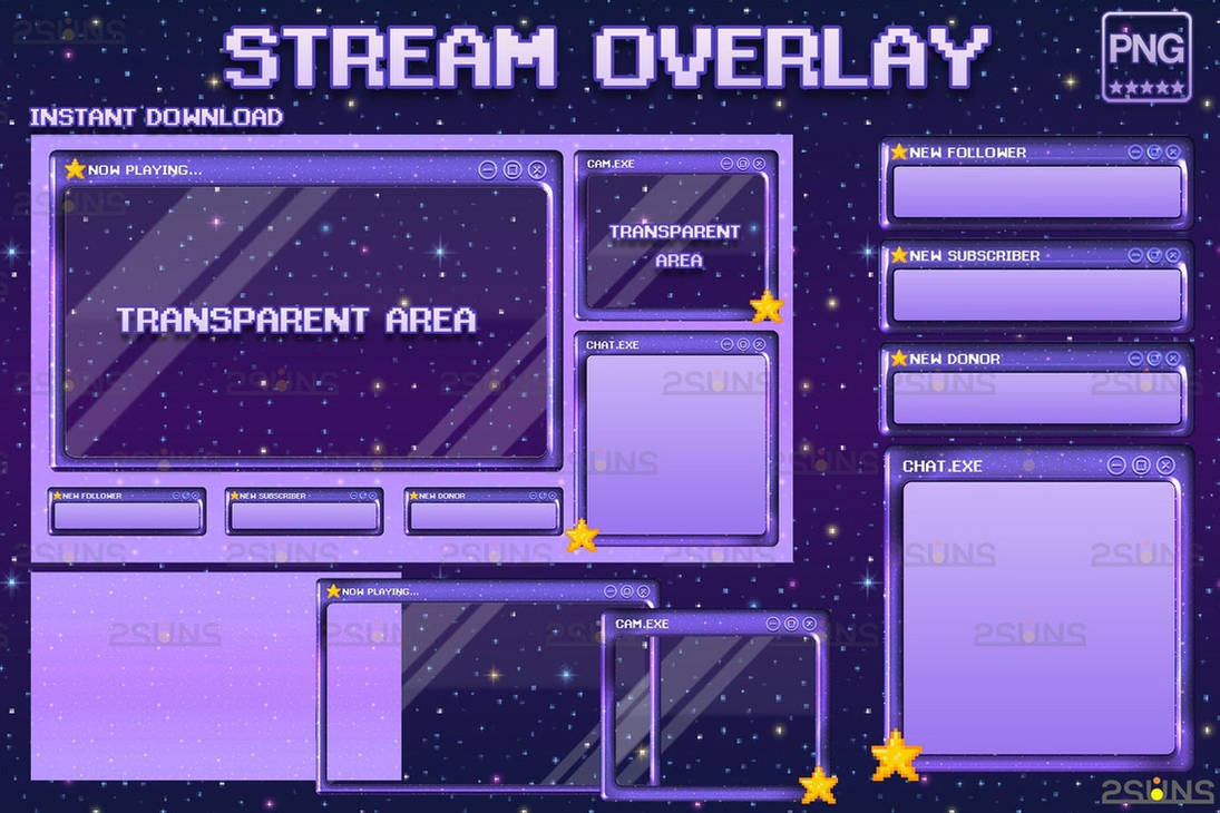Kawaii twitch overlay package by 2SUNS1 on DeviantArt