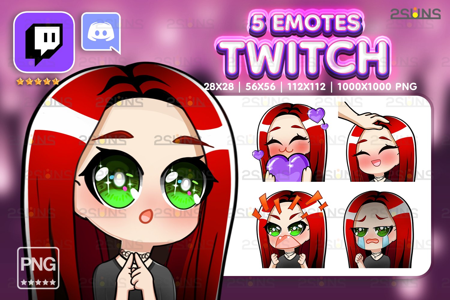 Girl Chibi EMOTES 5, Twitch Emotes Pack, Red by 2SUNS1 on DeviantArt