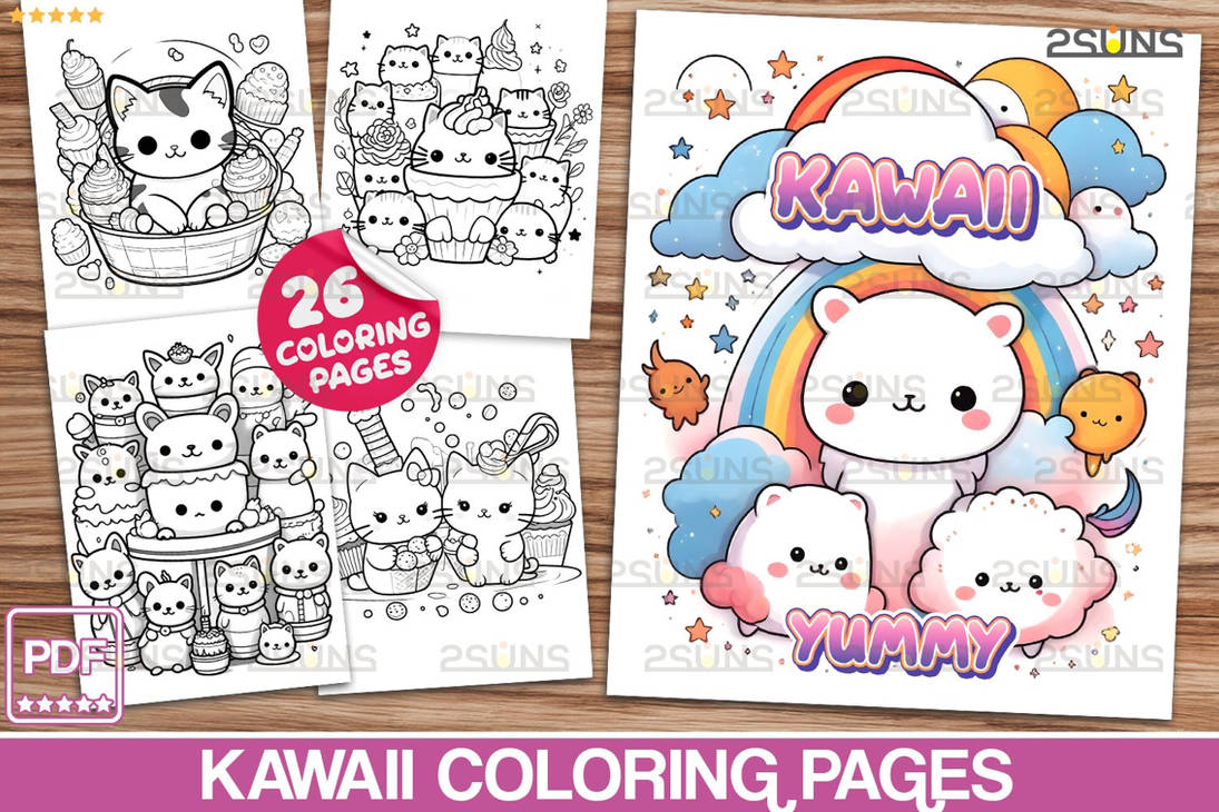 Kawaii Coloring pages, Printable Adult Coloring by 2SUNS1 on DeviantArt