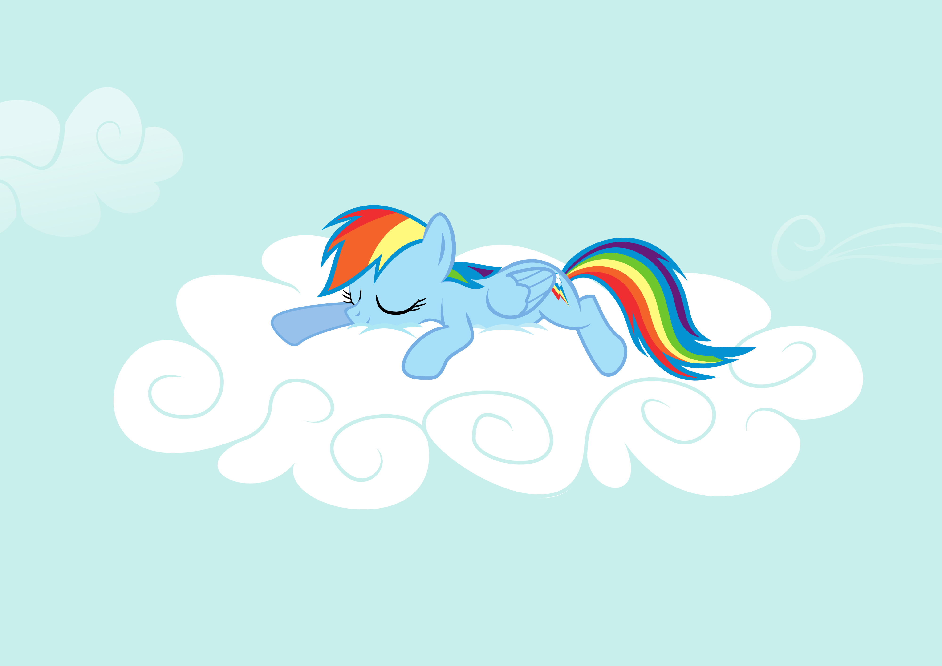 Rainbow Dash Sleeping On A Cloud by hceline on DeviantArt