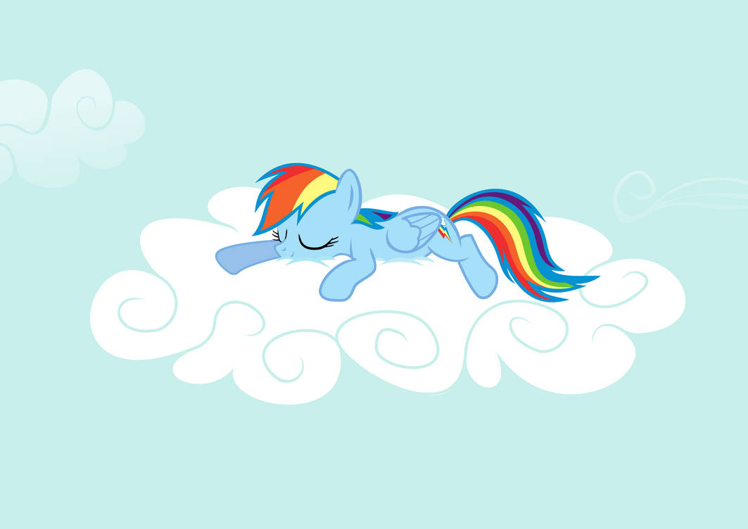 Rainbow Dash Sleeping On A Cloud by hceline on DeviantArt