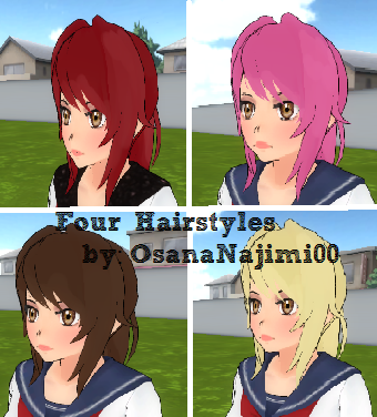 Yandere Simulator - Four Hairstyles by OsanaNajimi00 on DeviantArt