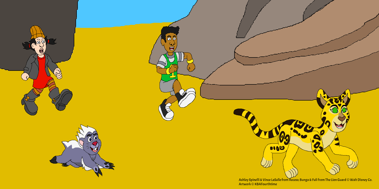 Spinelli, Bunga, Vince, and Fuli Race by KBAFourthtime on DeviantArt