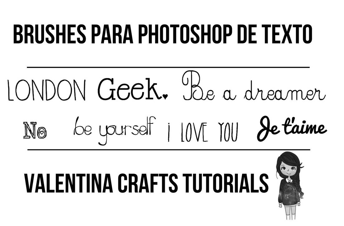 Brushes de Texto by ValentinaCraftsTutorials by ValentinaCraftsTutos on ...