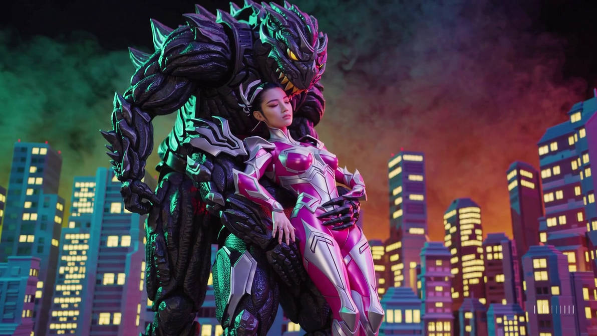 Pink Ranger is captured by Kaiju by SleekDreams on DeviantArt