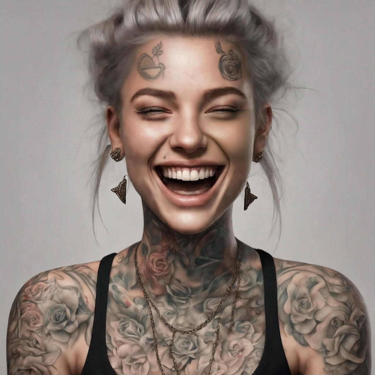 Laughing Inked Girl by aliwayne on DeviantArt