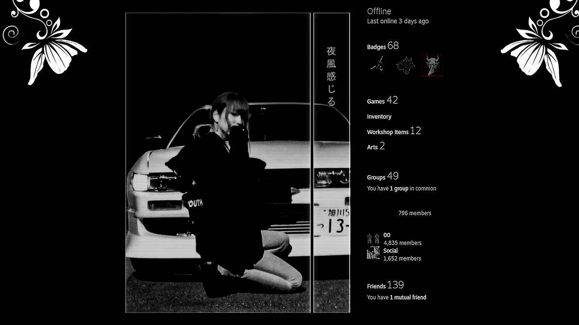 Black Profile Jdm Girl Steam Artwork By Snowflks On Deviantart