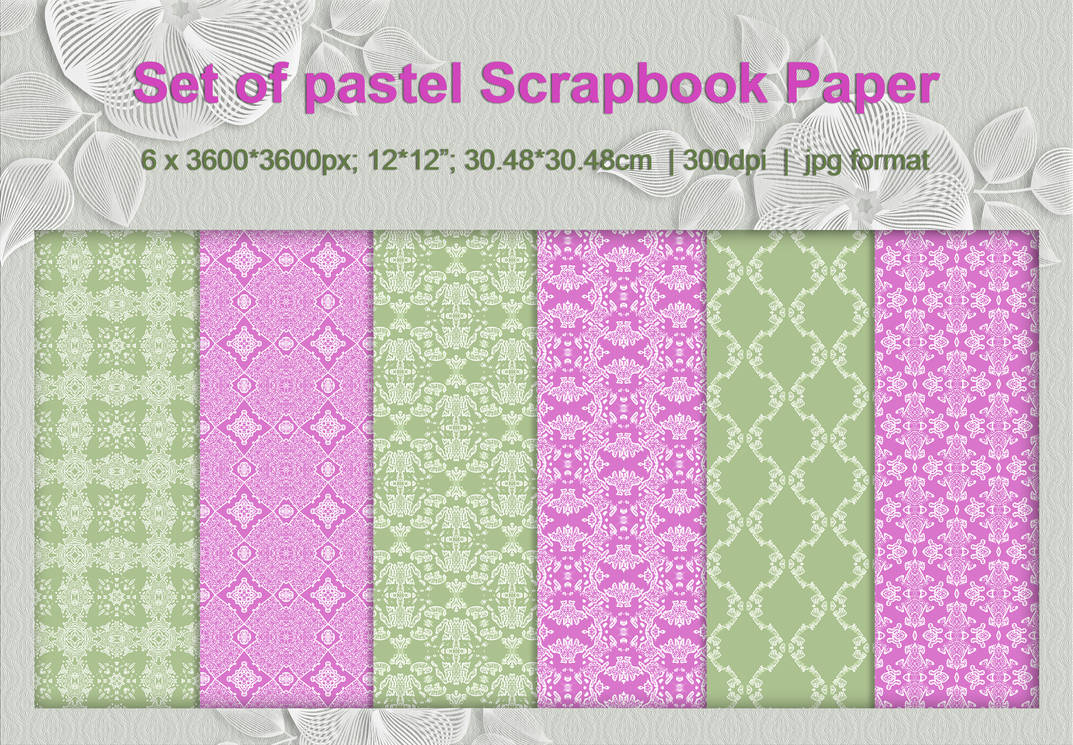 Set of pastel Scrapbook Paper by floraaplus on DeviantArt