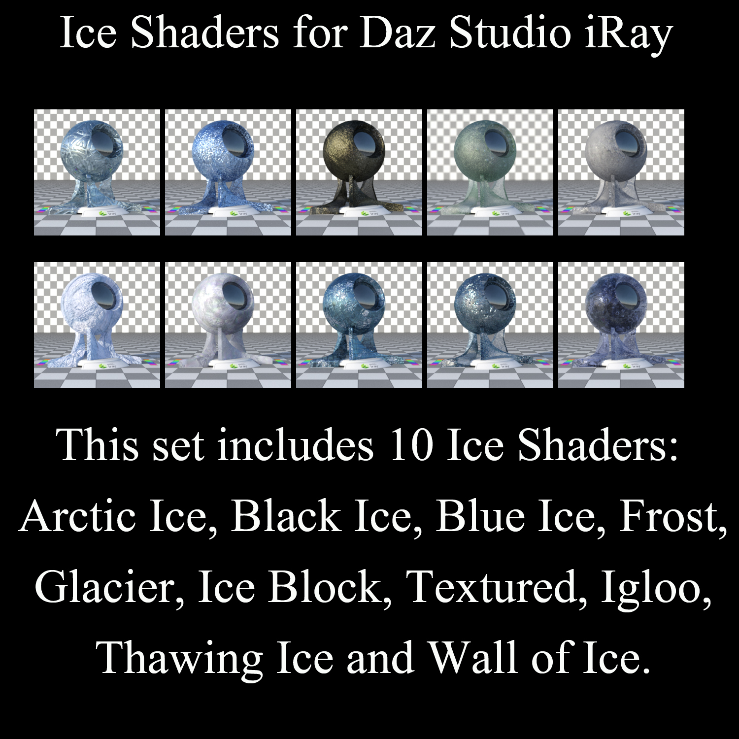 Ice Shaders for Daz Studio iRay by BohemianHarlot on DeviantArt