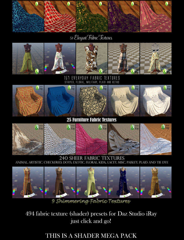 Textile Shaders for Daz Studio iRay Sheer Pt. 1 by BohemianHarlot on ...