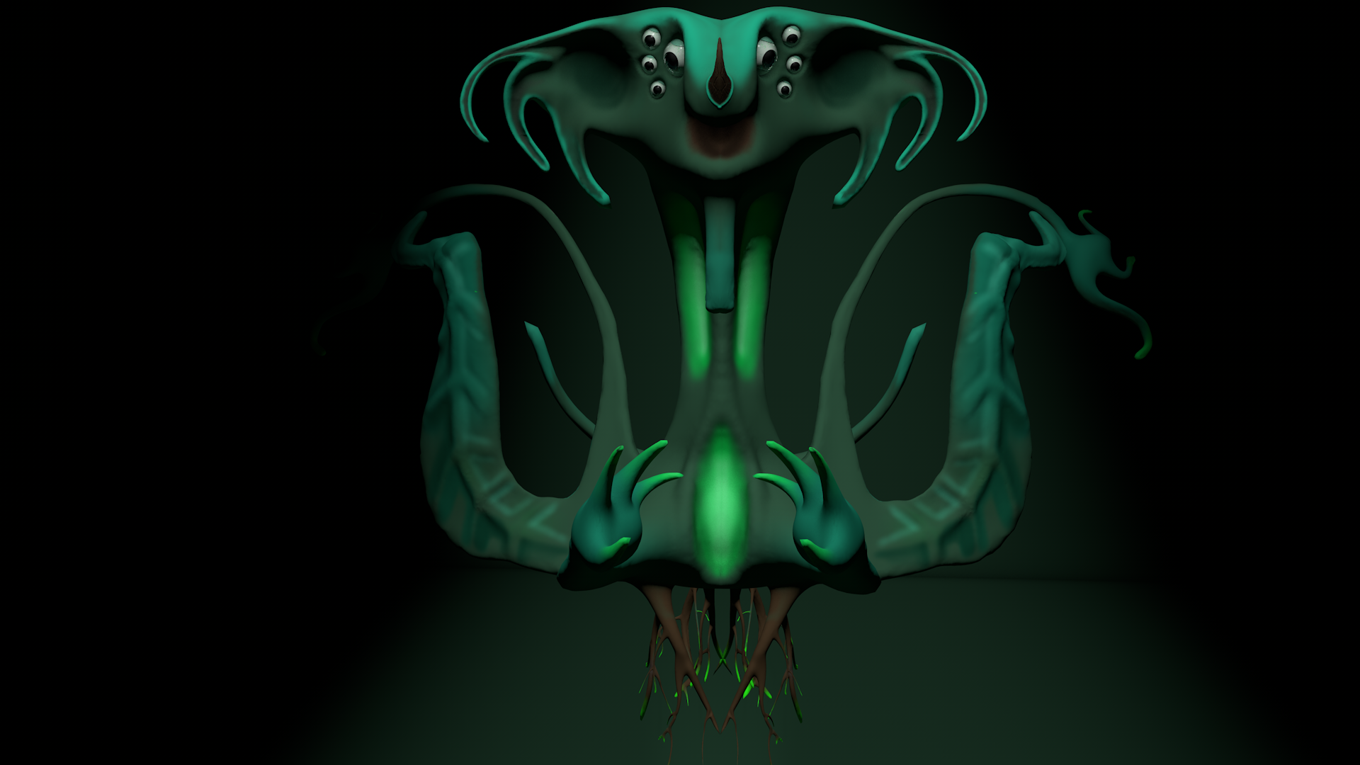 Sentient plant concept 3D rotation by TheScorchingDragon on DeviantArt