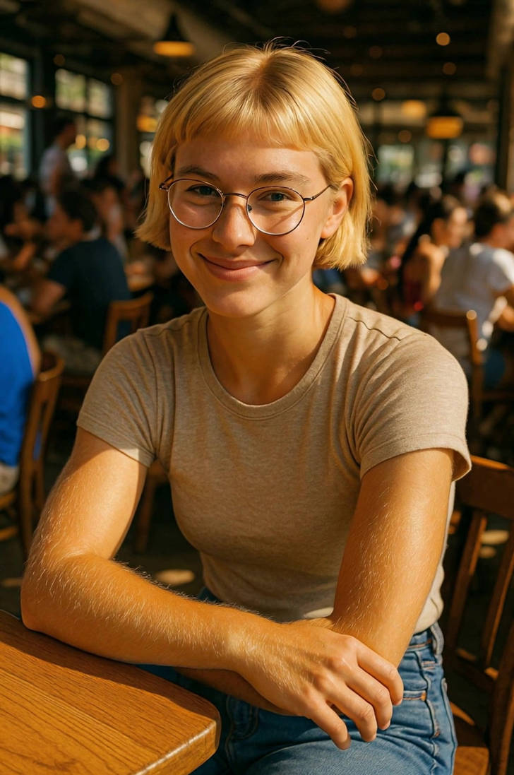 Your nerdy friend to shows her abs at dinner by Midriff-art on DeviantArt