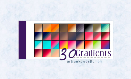 Pack with 30 gradients by art-psds-junk on DeviantArt