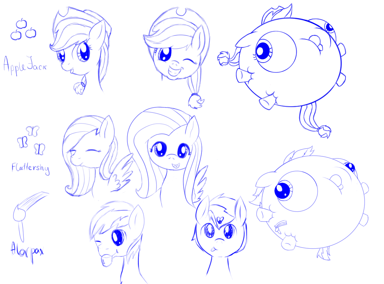 Pony sketches for Alorpax! by PuffySmosh on DeviantArt