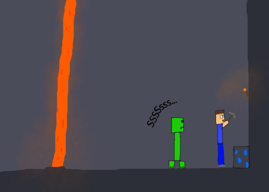 Minecraft Steve and a Creeper by BlazingPixels on DeviantArt