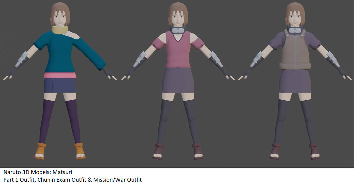 Naruto 3D Model: Matsuri by ChakraWarrior2012 on DeviantArt