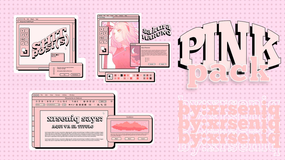 PINK PACK by xrseniq by xrseniq on DeviantArt
