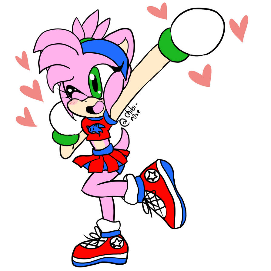 Cheering on Sonic - Amy Rose Fanart by chibi-r0se on DeviantArt