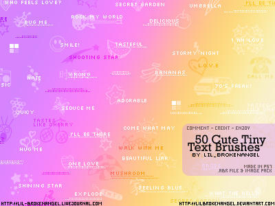 Brushes - Cute Tiny Text by lilbrokenangel on DeviantArt