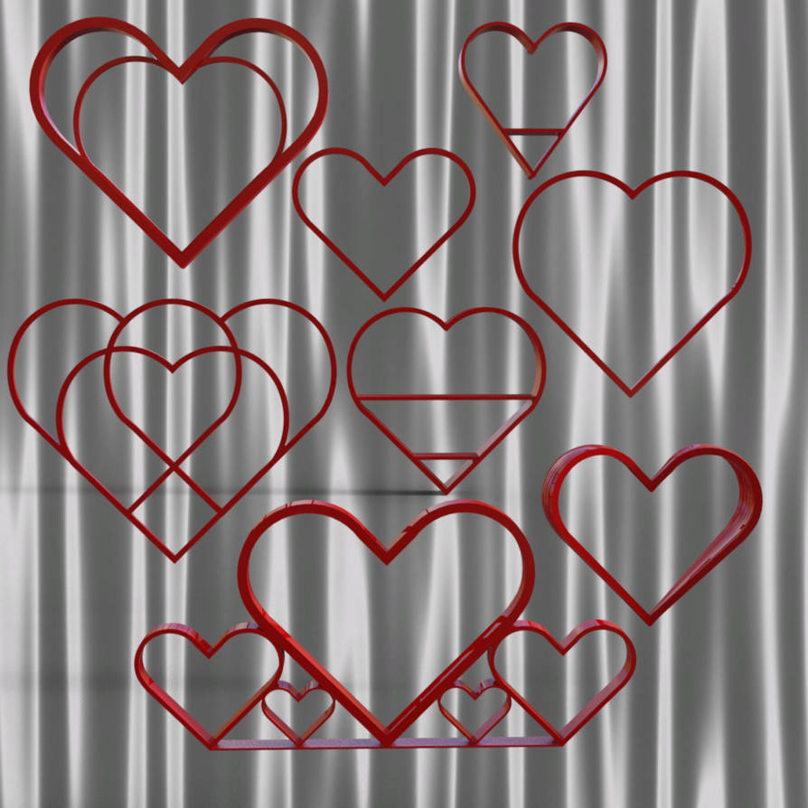 Heart Objects in Daz Wavefront Format (.OBJ) by IansOrigami on DeviantArt