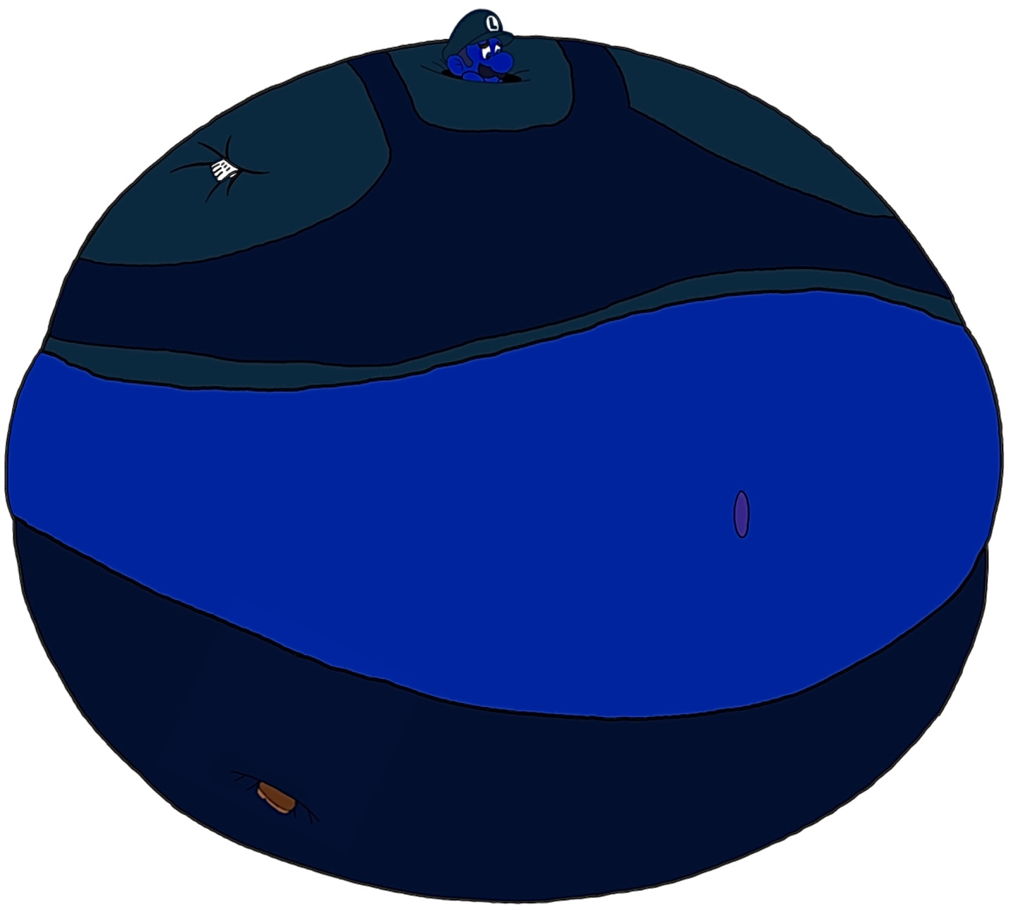 Fully inflated Blueberry Luigi by CJthechillsonicfan on DeviantArt