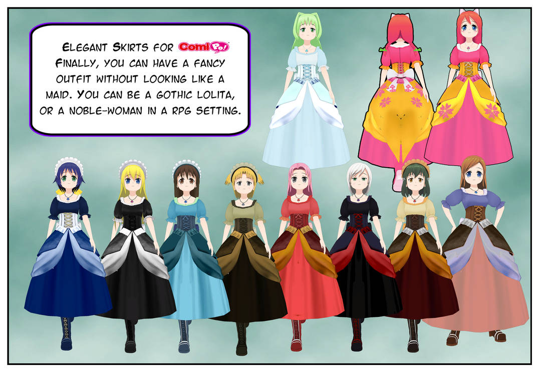 Elegant Skirts for Comipo! by Lady-Aurora-Moon on DeviantArt