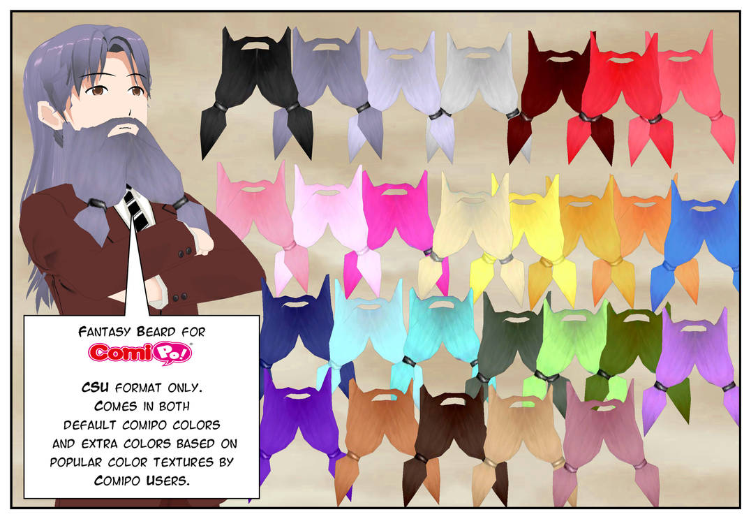 Fantasy Beards For Comipo! by Lady-Aurora-Moon on DeviantArt