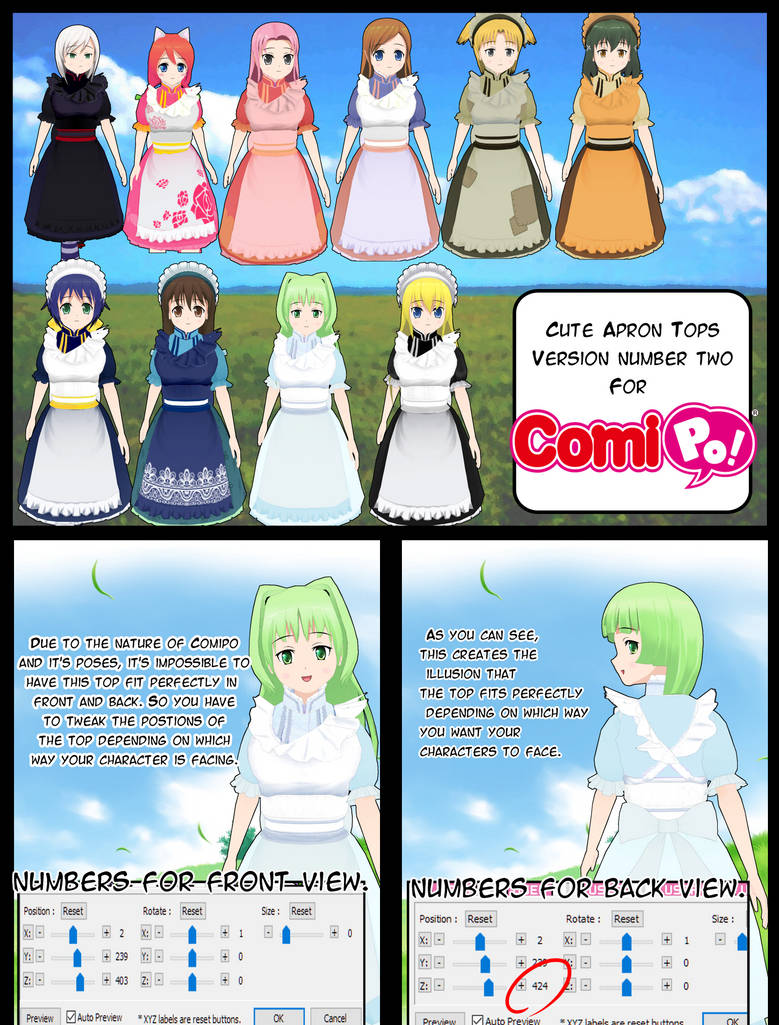 ApronTopsV2 For Comipo by Lady-Aurora-Moon on DeviantArt