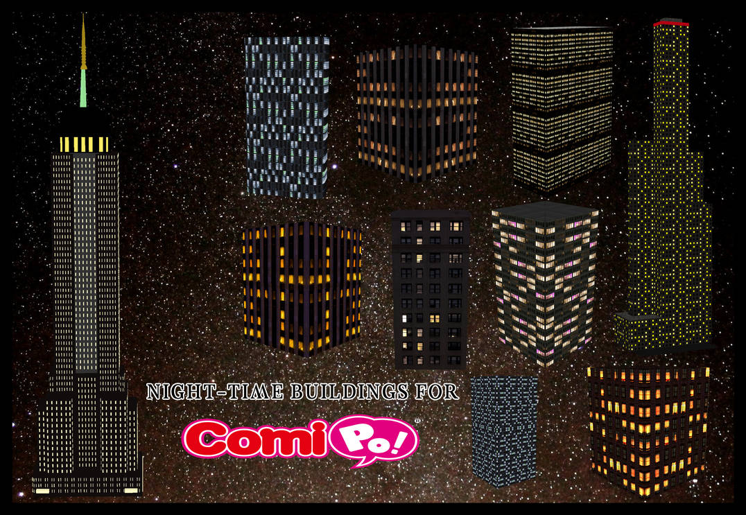 Night-time Buildings for Comipo by Lady-Aurora-Moon on DeviantArt