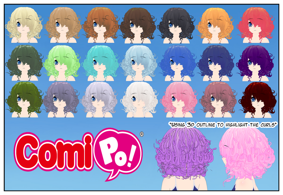 Messy Curls For Comipo by Lady-Aurora-Moon on DeviantArt