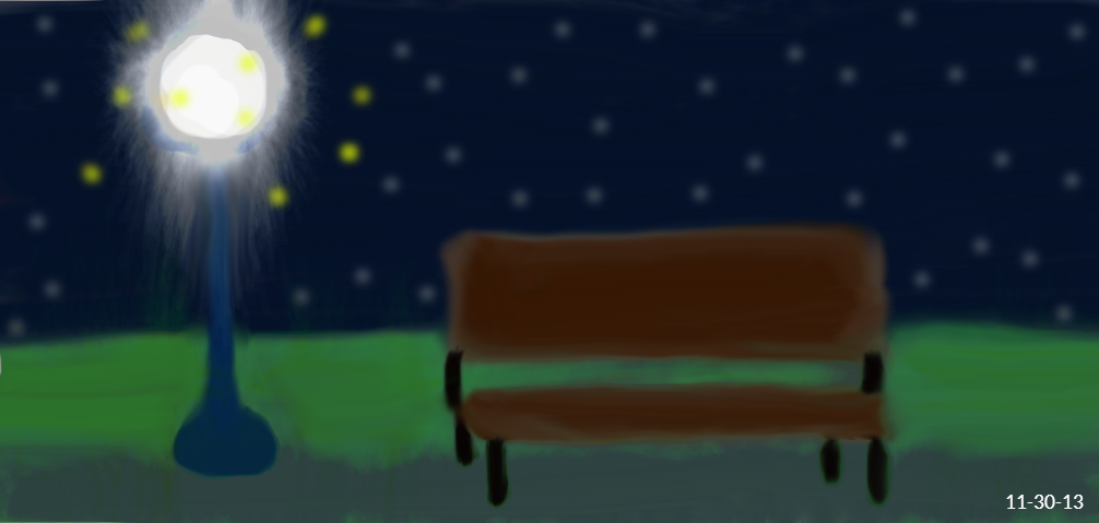 The Park Bench at Night by SamChroProtrix on DeviantArt