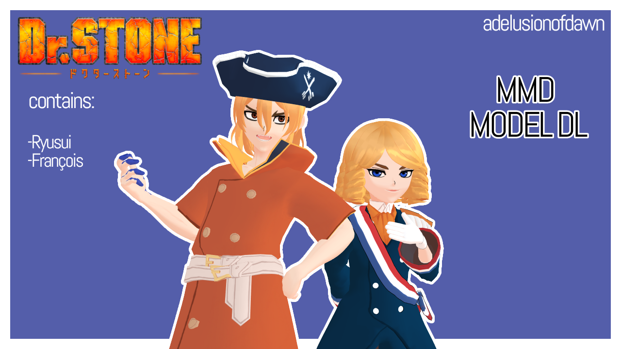 [DL] Dr. Stone MMD models: Ryusui + Francois pack by adelusionofdawn on ...