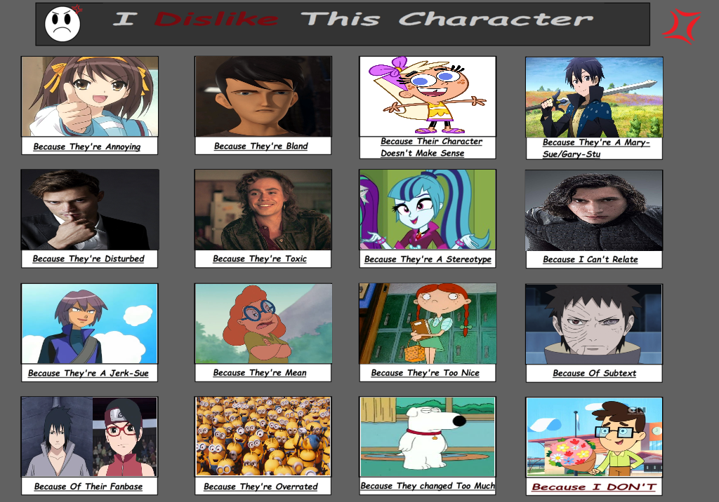 Why I Dislike This Character by dark-kunoichi92 on DeviantArt